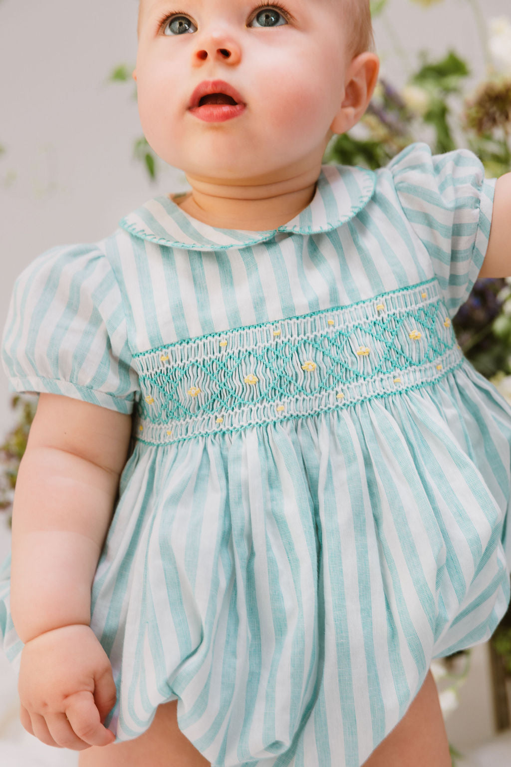 Baby smocked bubbles/rompers